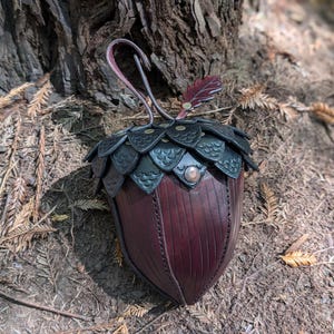 Leather Acorn Belt Bag LARP Cosplay Forest Fae Wood Elf Druid Rpggift ...