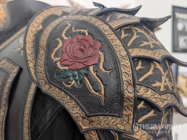 Leather Rose Warrior Shoulder Pauldron & Demi-chestpiece Armor ...