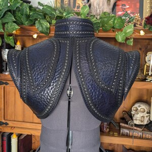 Leather Bolero Shoulder Mantle | Fantasy Inspired | LARP Cosplay Armor ...