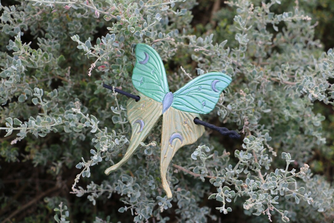 Leather Luna Moth Hair Pin LARP Cosplay Armor Cottagecore Witch Pagan ...