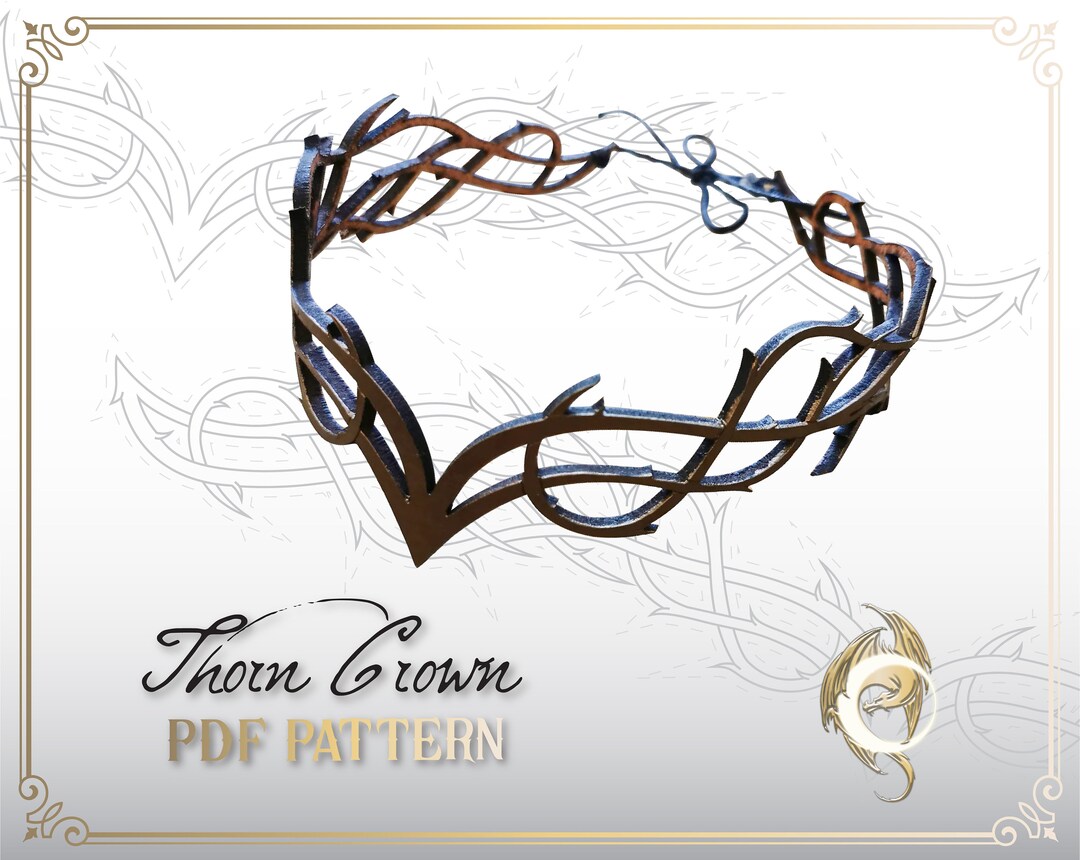 Thorn Crown Headpiece Leather Pattern: Laser Cut File (PDF, SVG, PNG ...