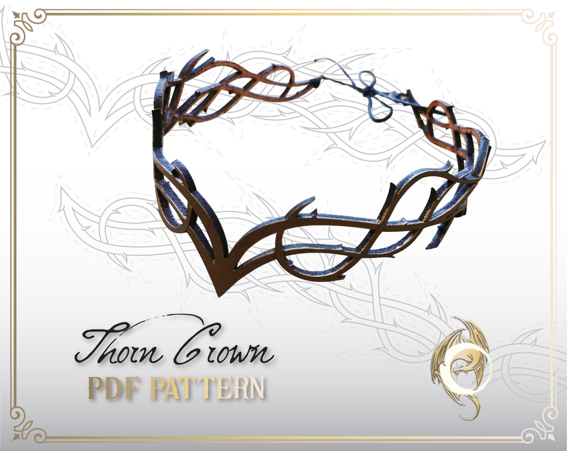 Thorn Crown Headpiece Leather Pattern: Laser Cut File (PDF, SVG, PNG ...