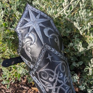 Leather Celestial Bracers | LARP Cosplay Armor Accessory | Medieval ...