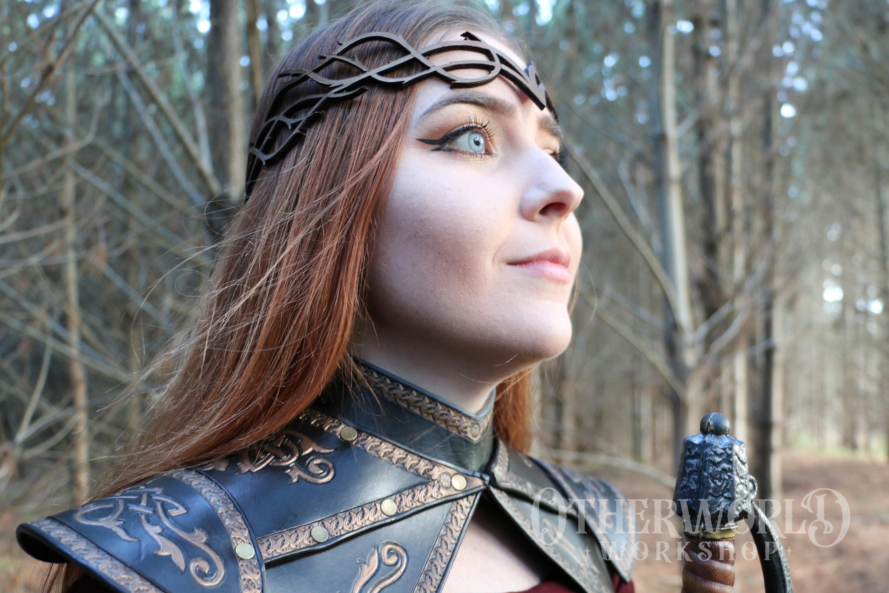 Leather Thorn Crown Headpiece | LARP Cosplay Armor | Forest Fae Elven ...