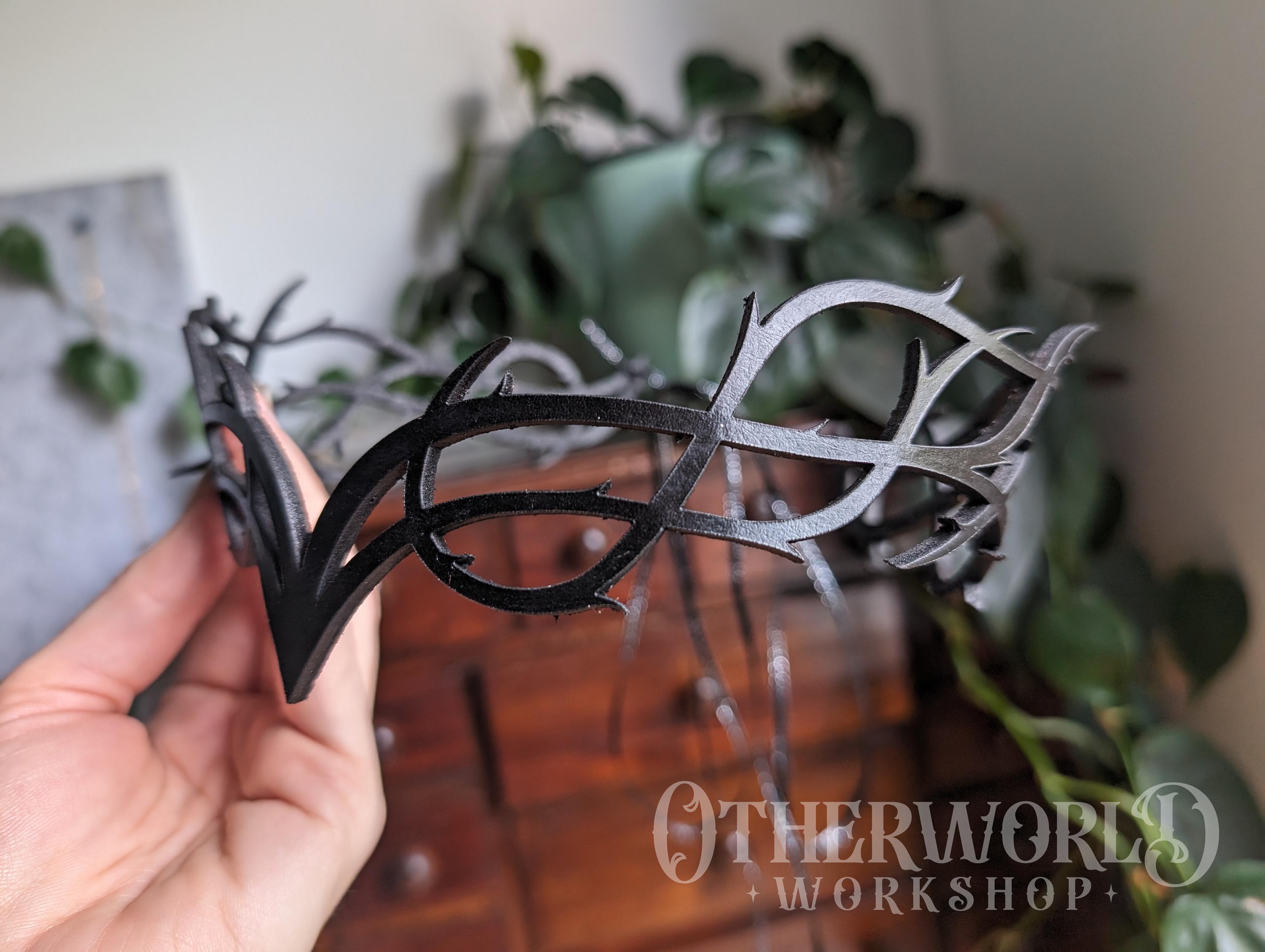 Leather Thorn Crown Headpiece | LARP Cosplay Armor | Forest Fae Elven ...