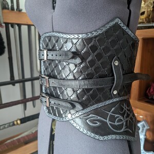 Leather Dragonscale Waist Belt Corset Fantasy Inspired LARP Cosplay ...