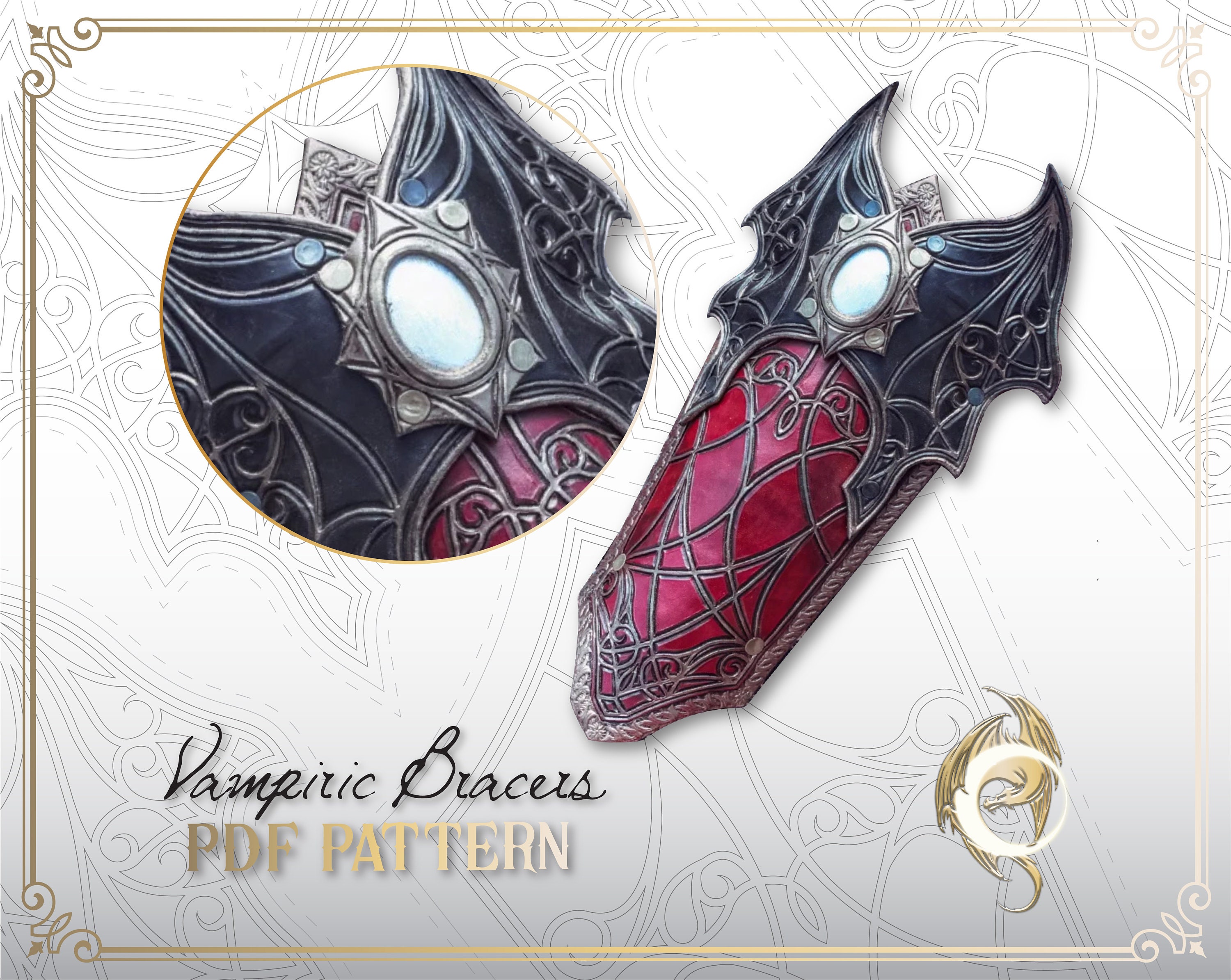 Bloodstained Bracers Leather Pattern Laser Cutter Compatible File LARP ...