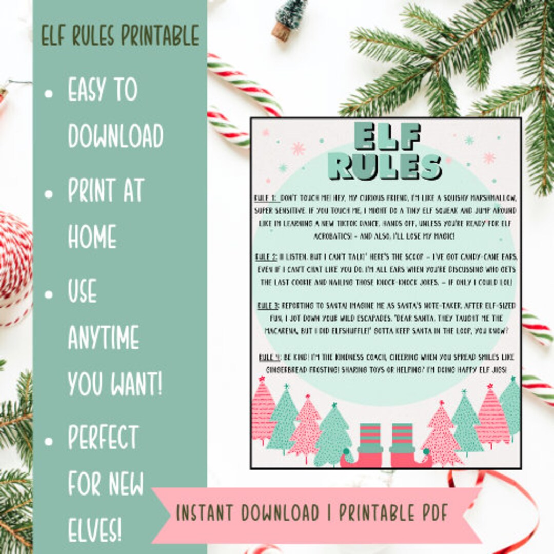 2023 Elf Kit Help: Elf Rules Digital Download and Printable - Etsy