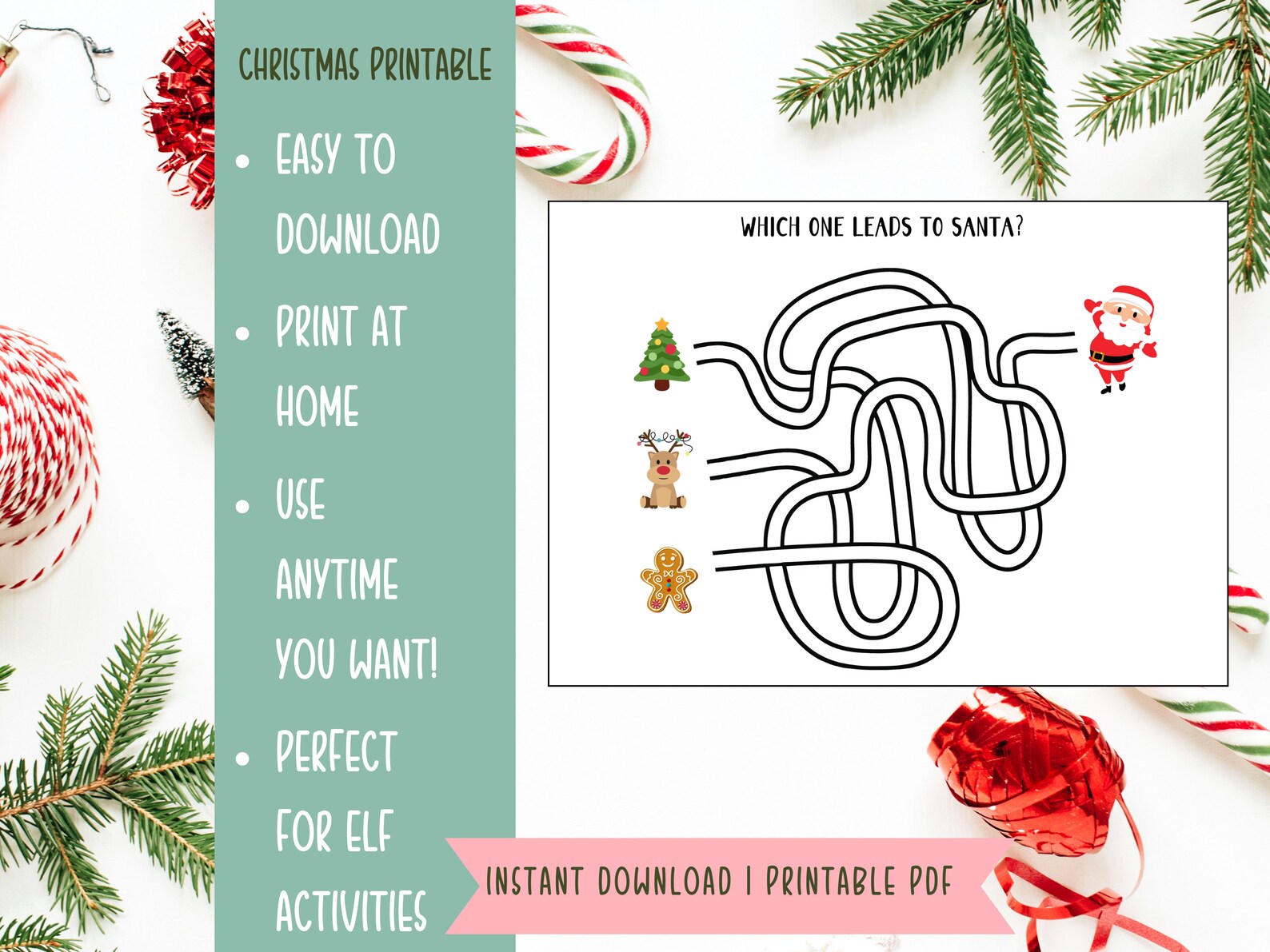 Christmas Maze Digital Download | Christmas Games for Kids | Christmas ...