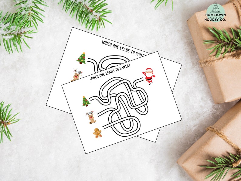 Christmas Maze Digital Download | Christmas Games for Kids | Christmas ...