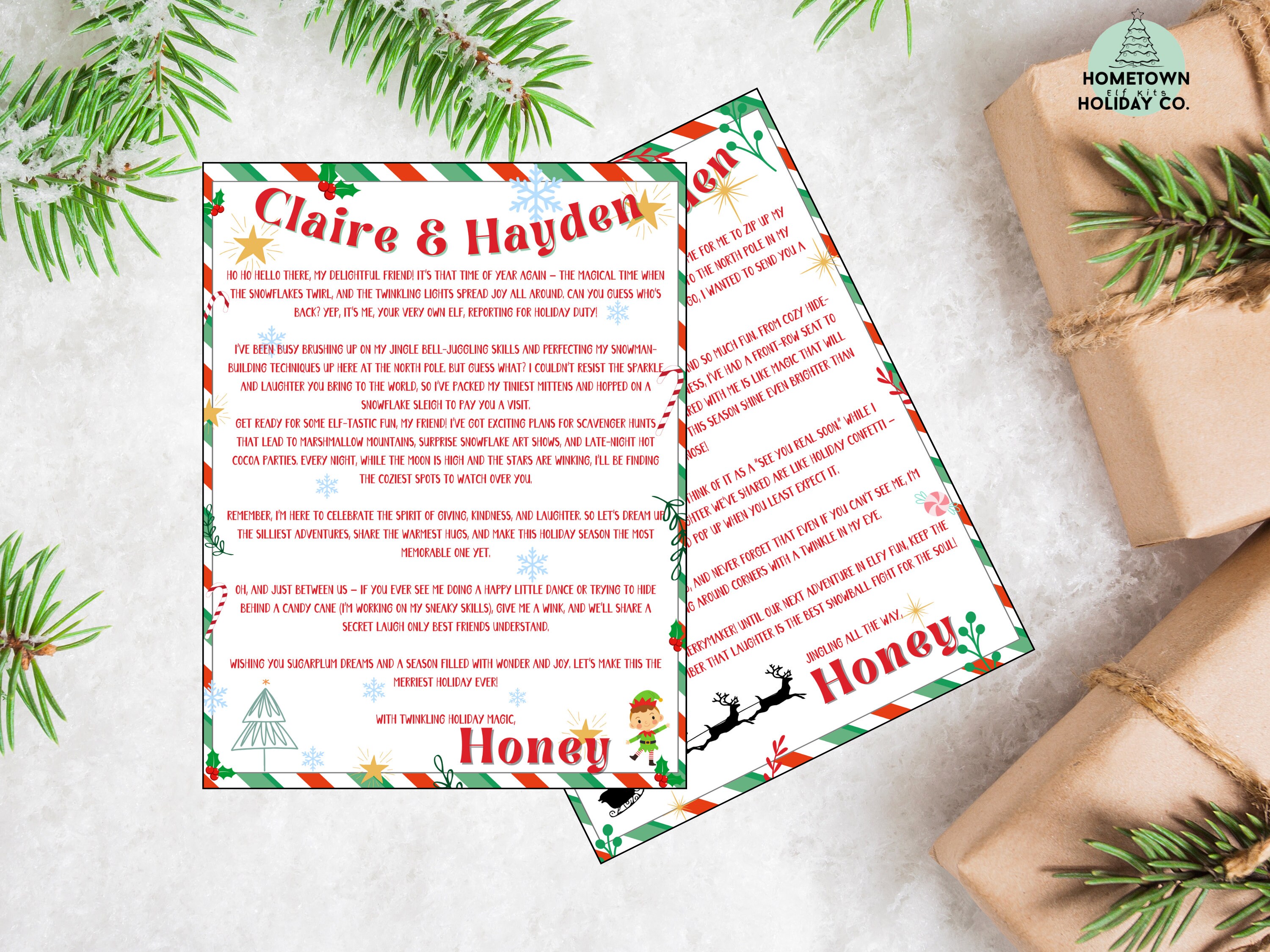 Elf Arrival Letter Elf Welcome and Departure Letters Elf Hello Letter ...