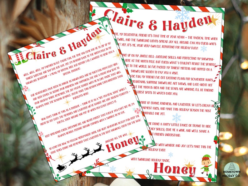 Elf Arrival Letter Elf Welcome and Departure Letters Elf Hello Letter ...