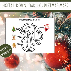 Christmas Maze Digital Download | Christmas Games for Kids | Christmas ...