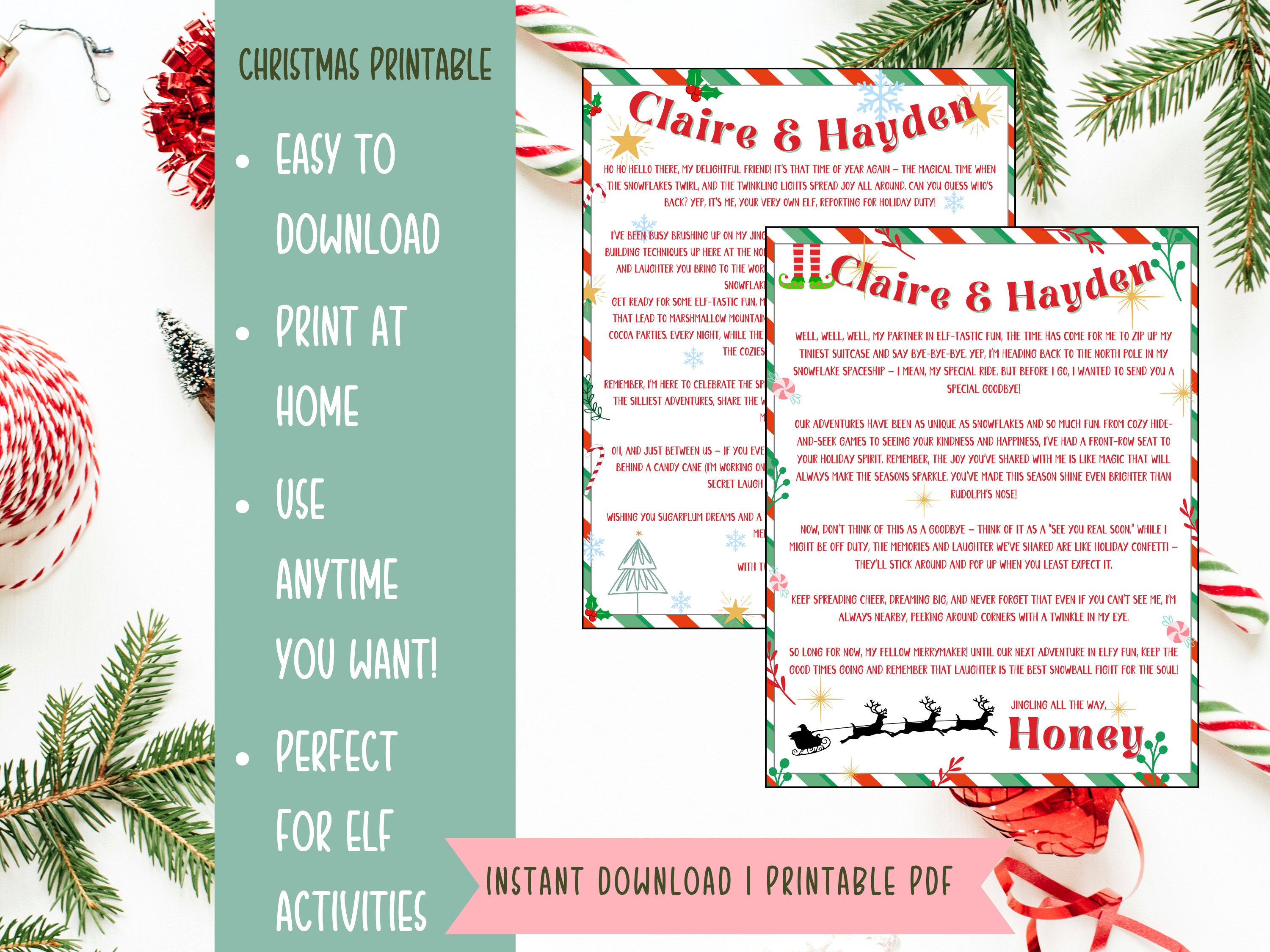 Elf Arrival Letter Elf Welcome and Departure Letters Elf Hello Letter ...