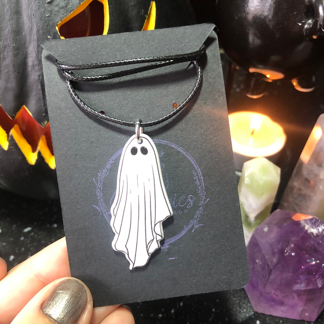 Classic Ghost Necklace // Spooky Jewellery, Halloween Jewellery - Etsy