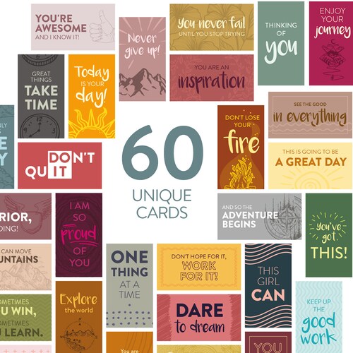 Inspirational Mini Encouragement Cards Hand Lettered With - Etsy