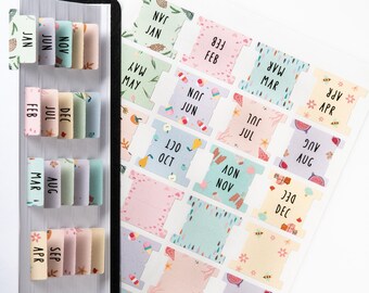 12 Month Stickers - Etsy