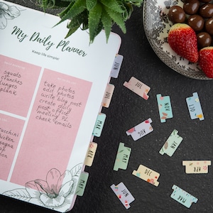 Monthly Tabs for Planner Stickers (12 Month Tabs and 12 Blank Tabs ...