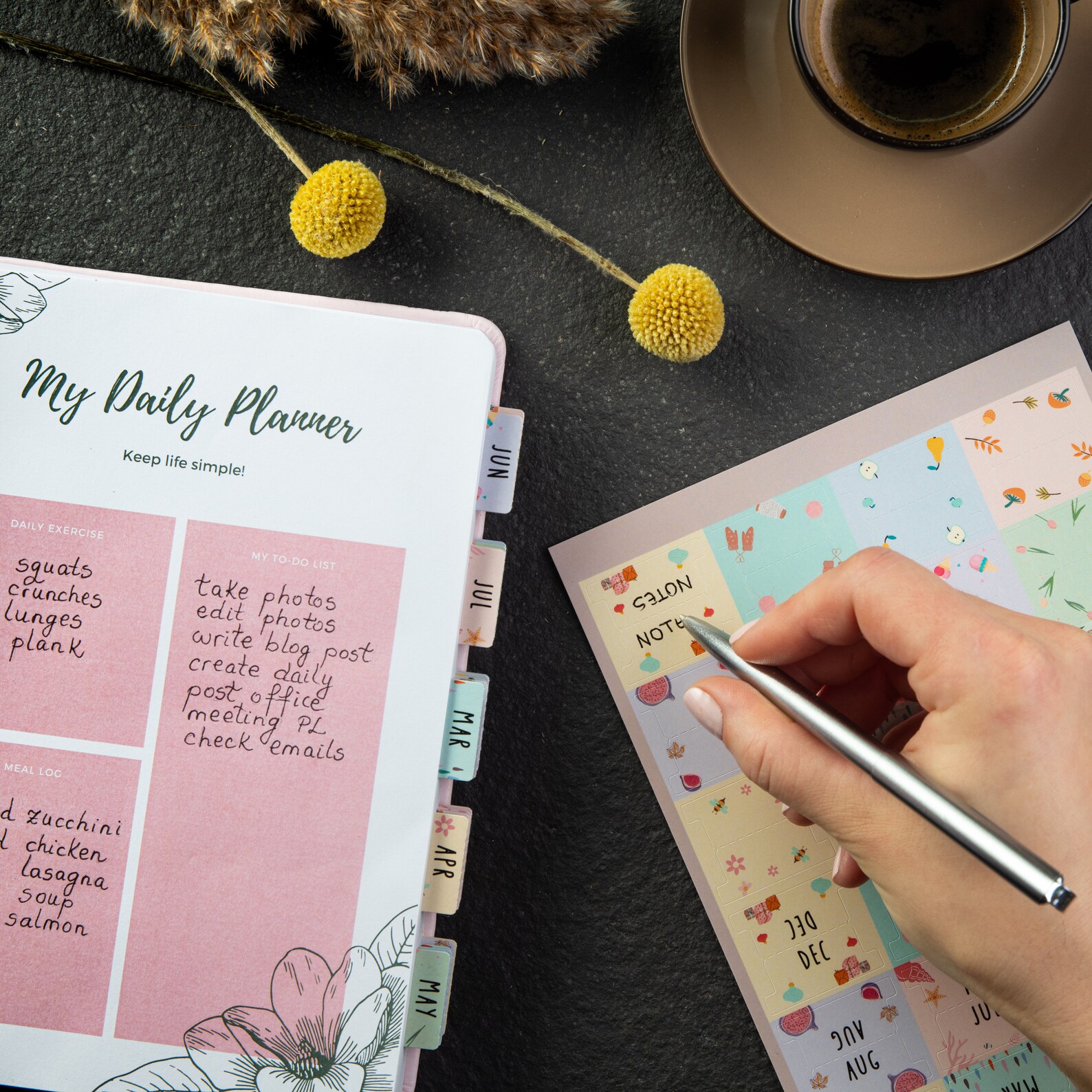 Monthly Tabs For Planner Stickers 12 Month Tabs And 12 Blank Etsy