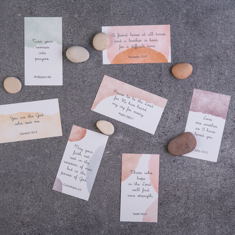 60 Watercolor Bible Verse Cards: Mini Inspirational Scripture Cards - Etsy
