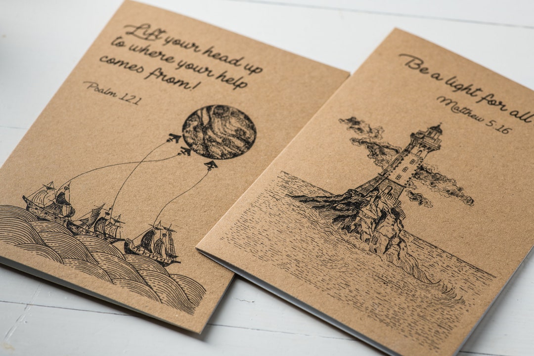 Kraft Christian Note Cards: Scripture Cards With Envelopes - 6 Unique ...