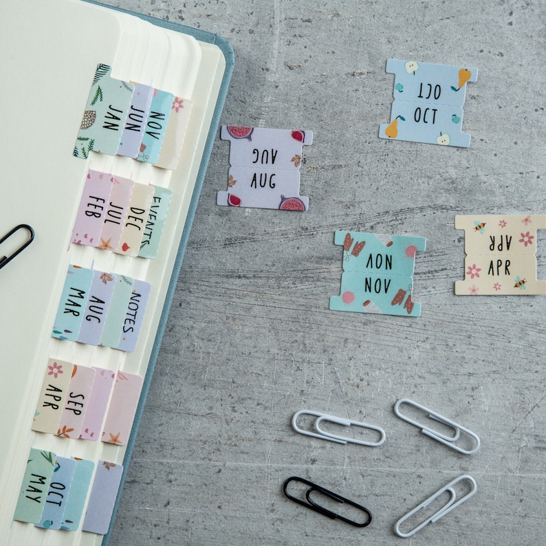 Monthly Tabs for Planner Stickers 12 Month Tabs and 12 Blank | Etsy