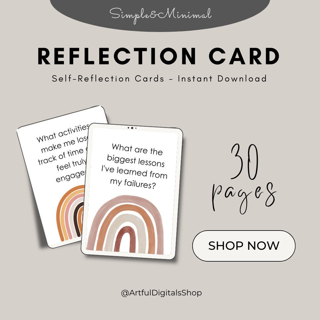 Reflection Card, Mindfulness, Self Reflection, Printable, Self-esteem ...