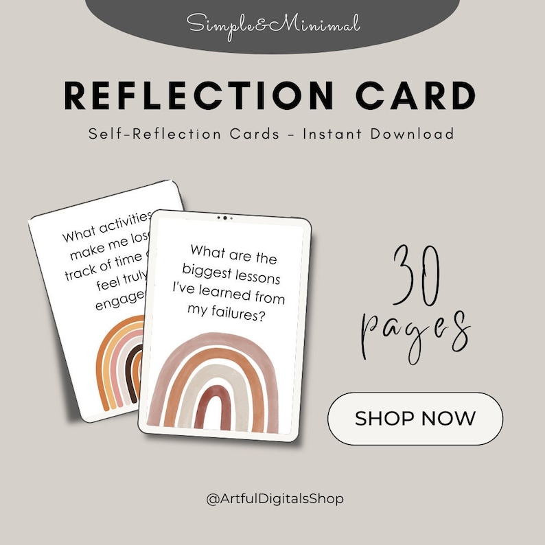 Reflection Card, Mindfulness, Self Reflection, Printable, Self-esteem ...