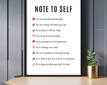 Note to Self, Affirmation, Office Decor, Therapy Office, School ...