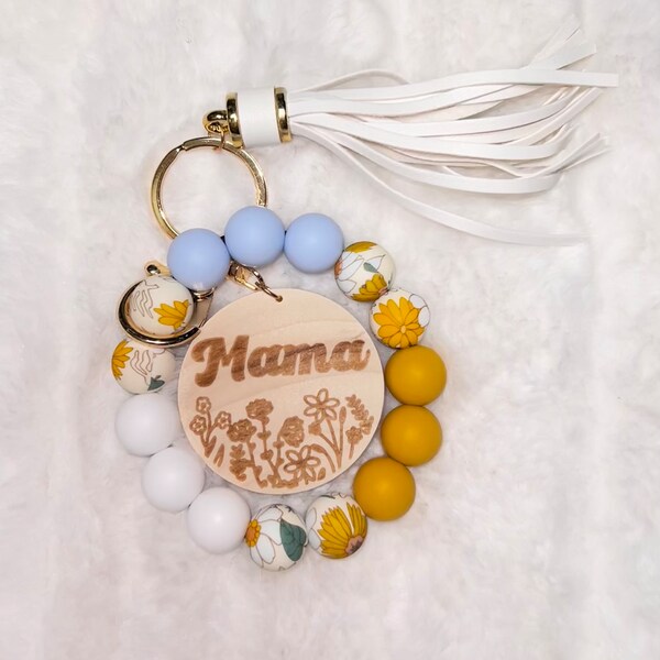 Mama Beaded Keychain - Etsy