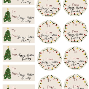 CUSTOM Christmas Gift Tags Bundle Personalized Present Stickers Holiday ...