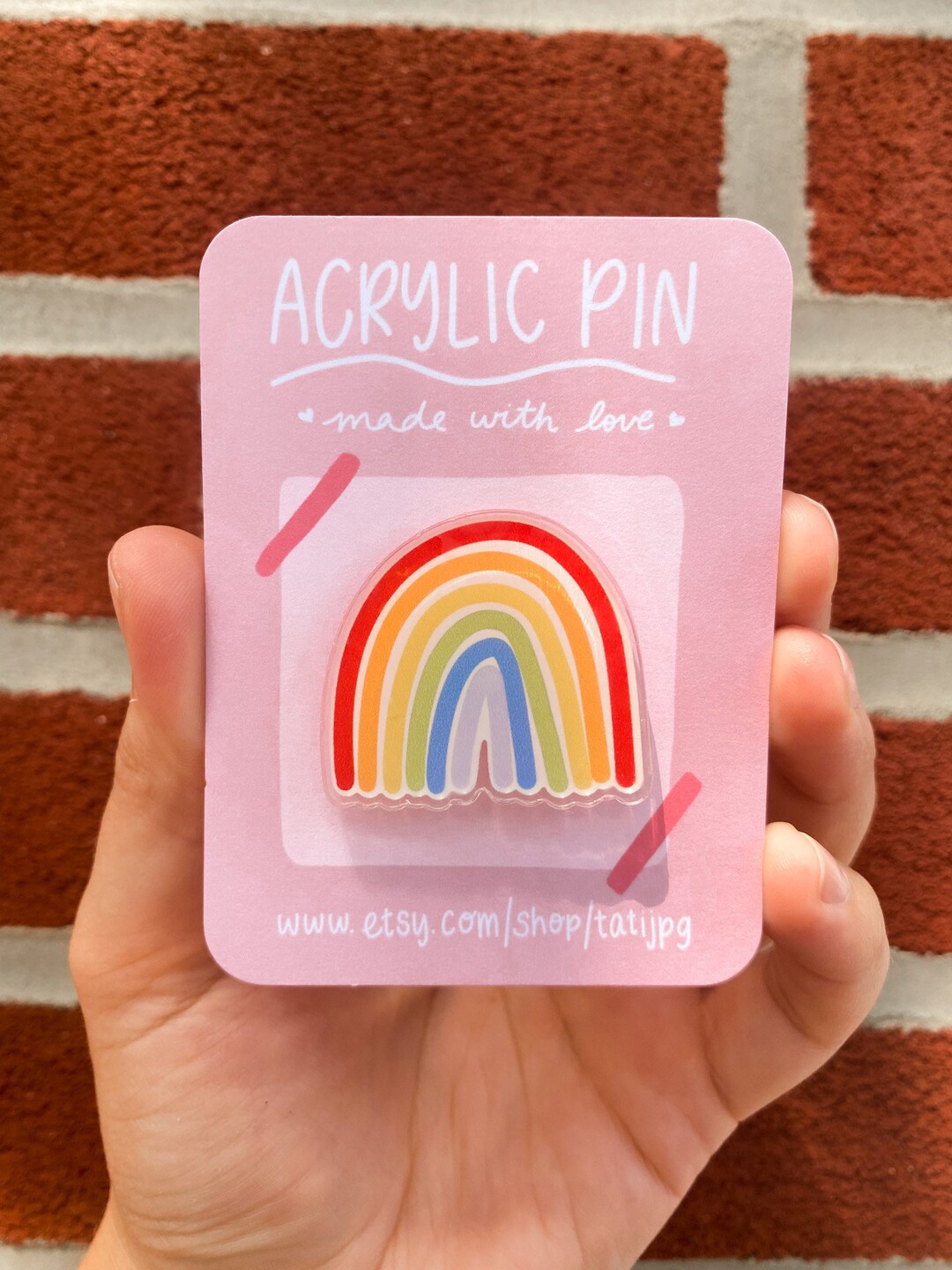 Rainbow Doodle Acrylic Pin - LGBTQ Pride Pin, LGBTQ Pin - Pride Pin ...