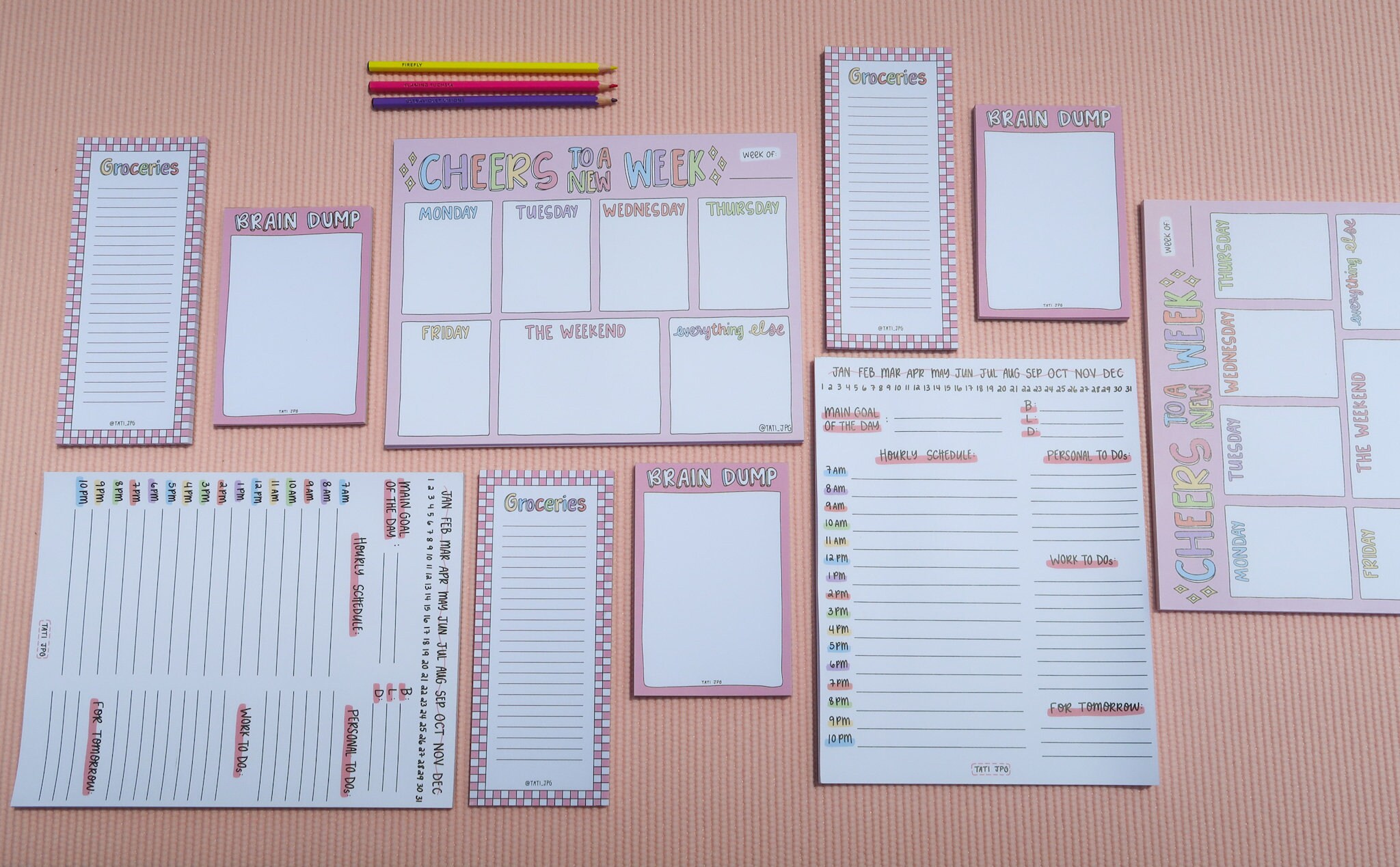 Hand-drawn Design Grocery List Notepad for Organized Shopping and Meal ...