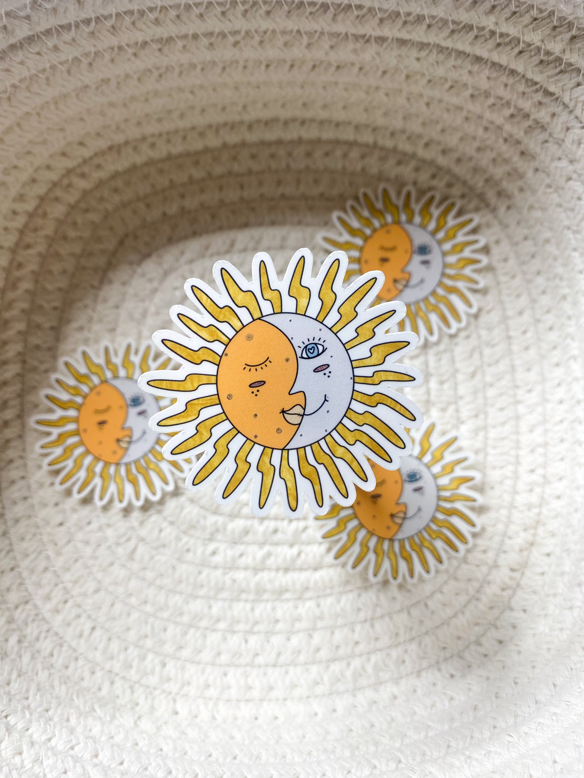 Sun and Moon Sticker Astrology Stickers Night Time Cozy Stickers Laptop ...