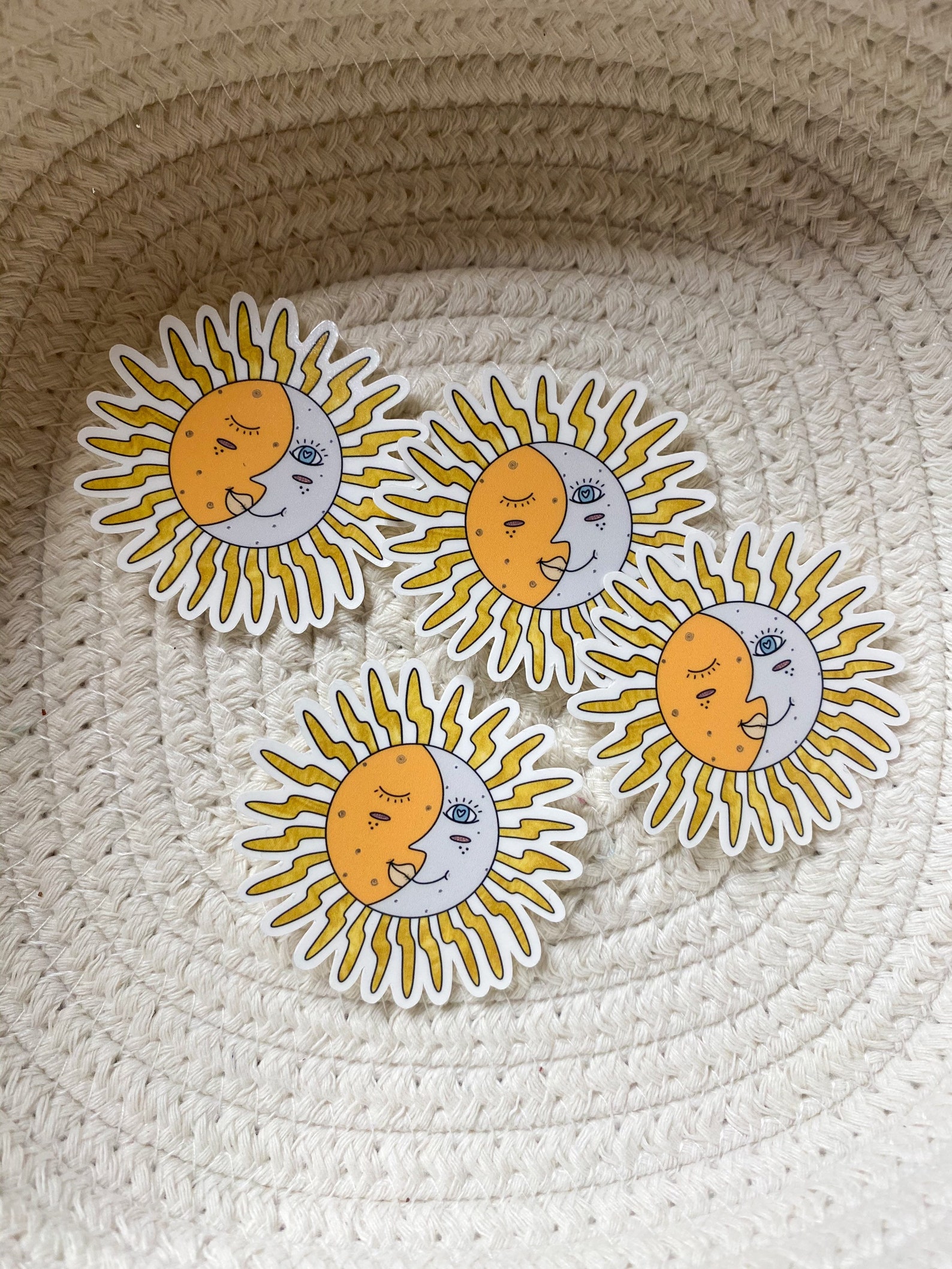 Sun and Moon Sticker Astrology Stickers Night Time Cozy Stickers Laptop ...