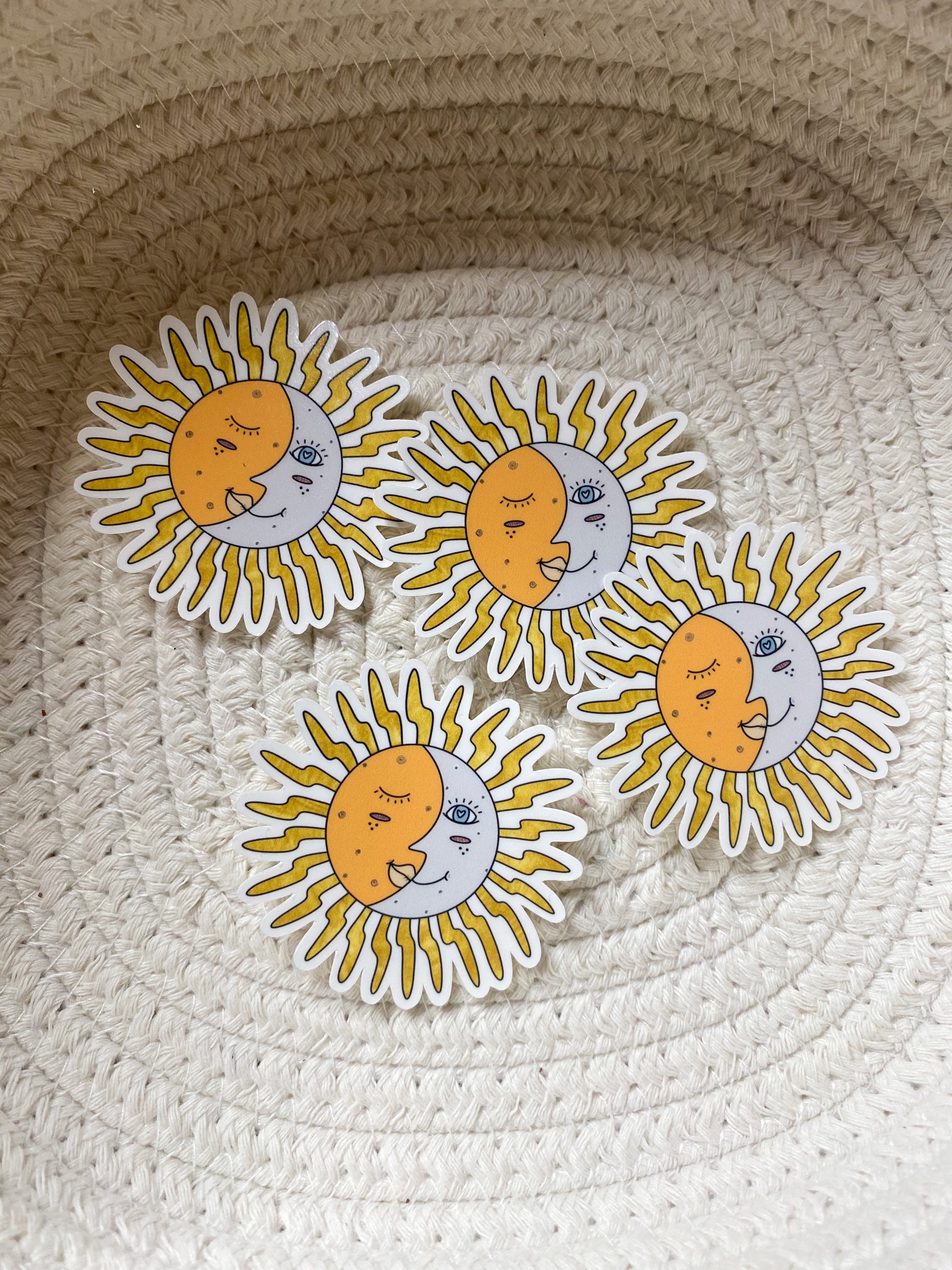 Sun and Moon Sticker Astrology Stickers Night Time Cozy Stickers Laptop ...