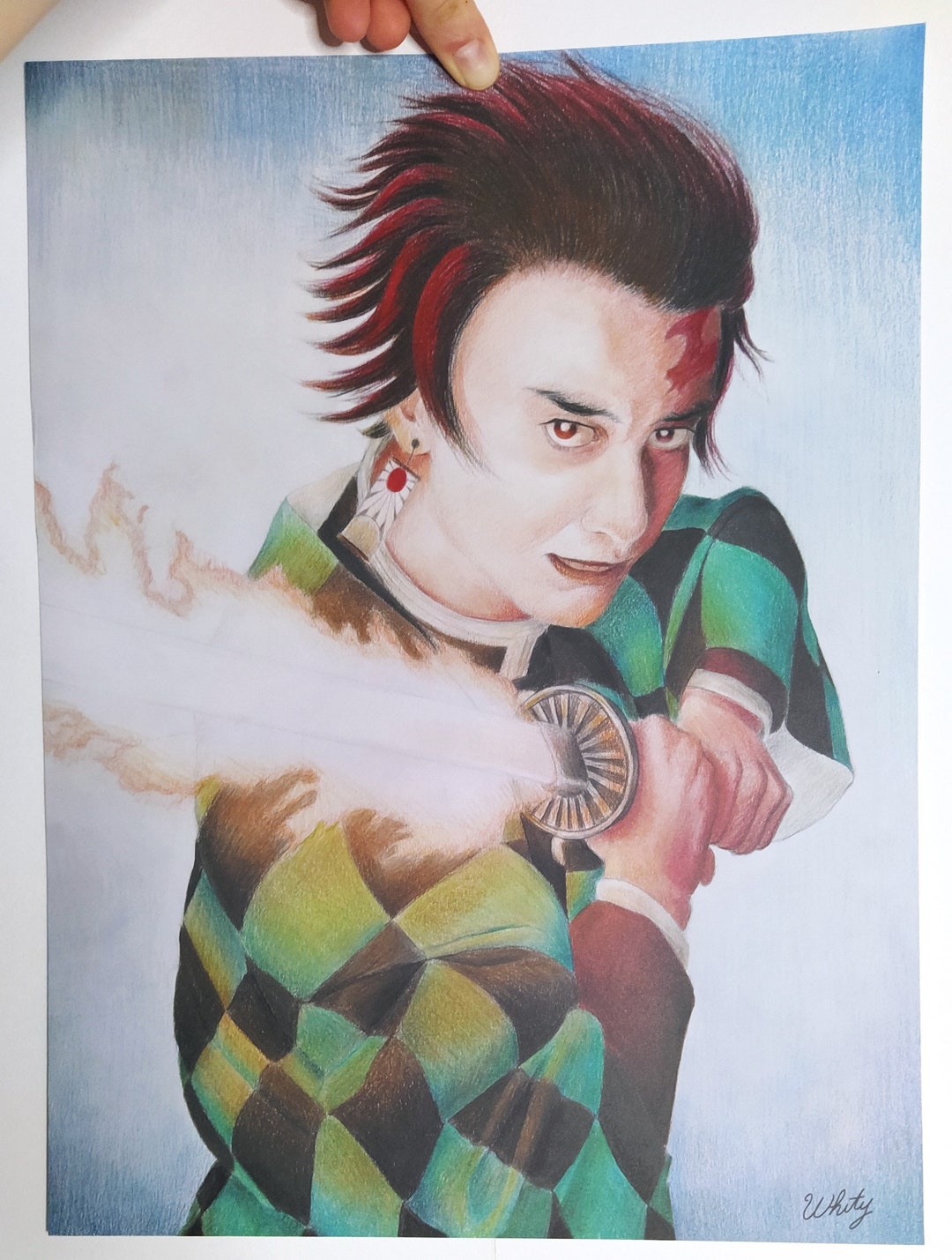 Tanjiro Print Handmade Drawing - Etsy