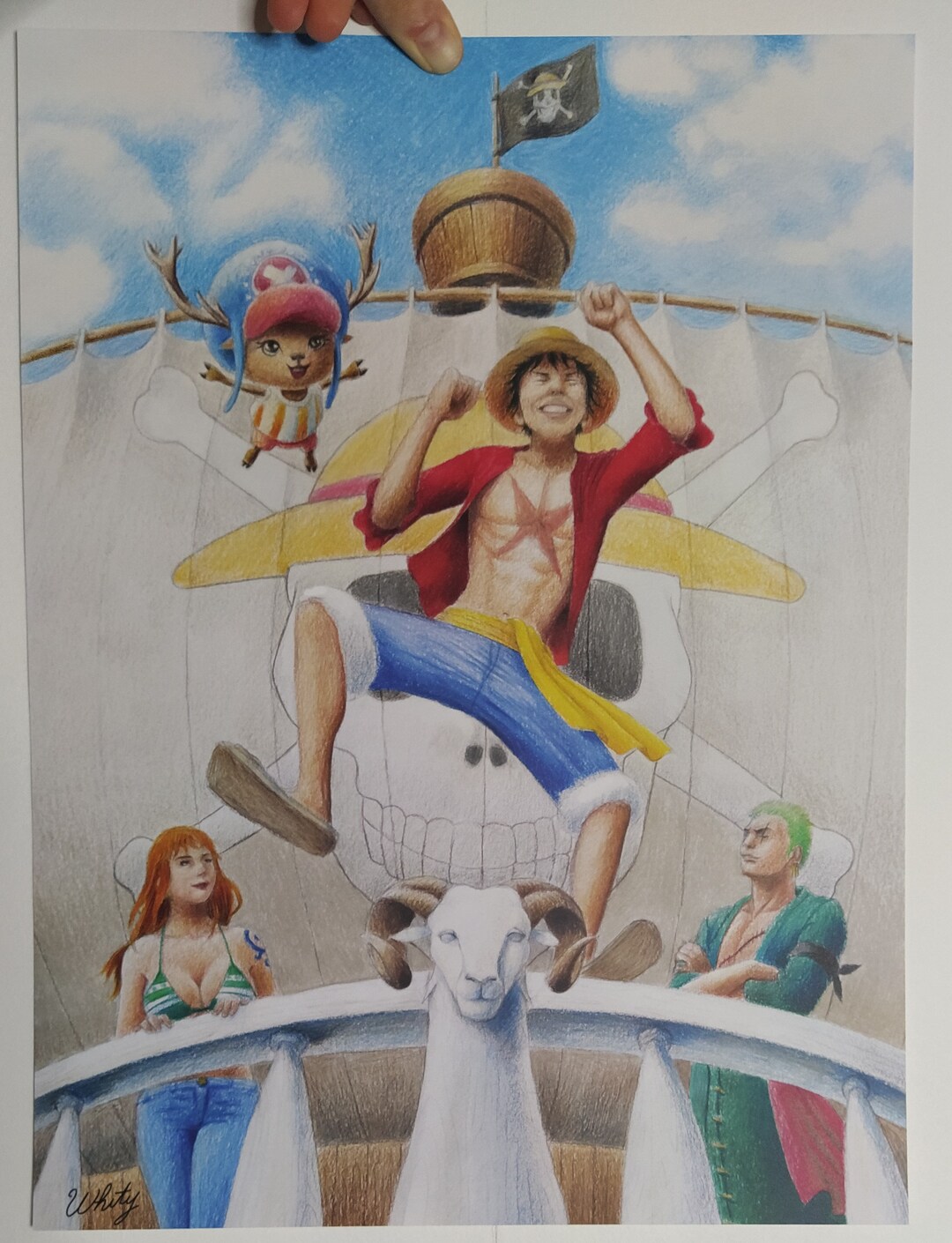 One Piece Print Handmade Drawing - Etsy