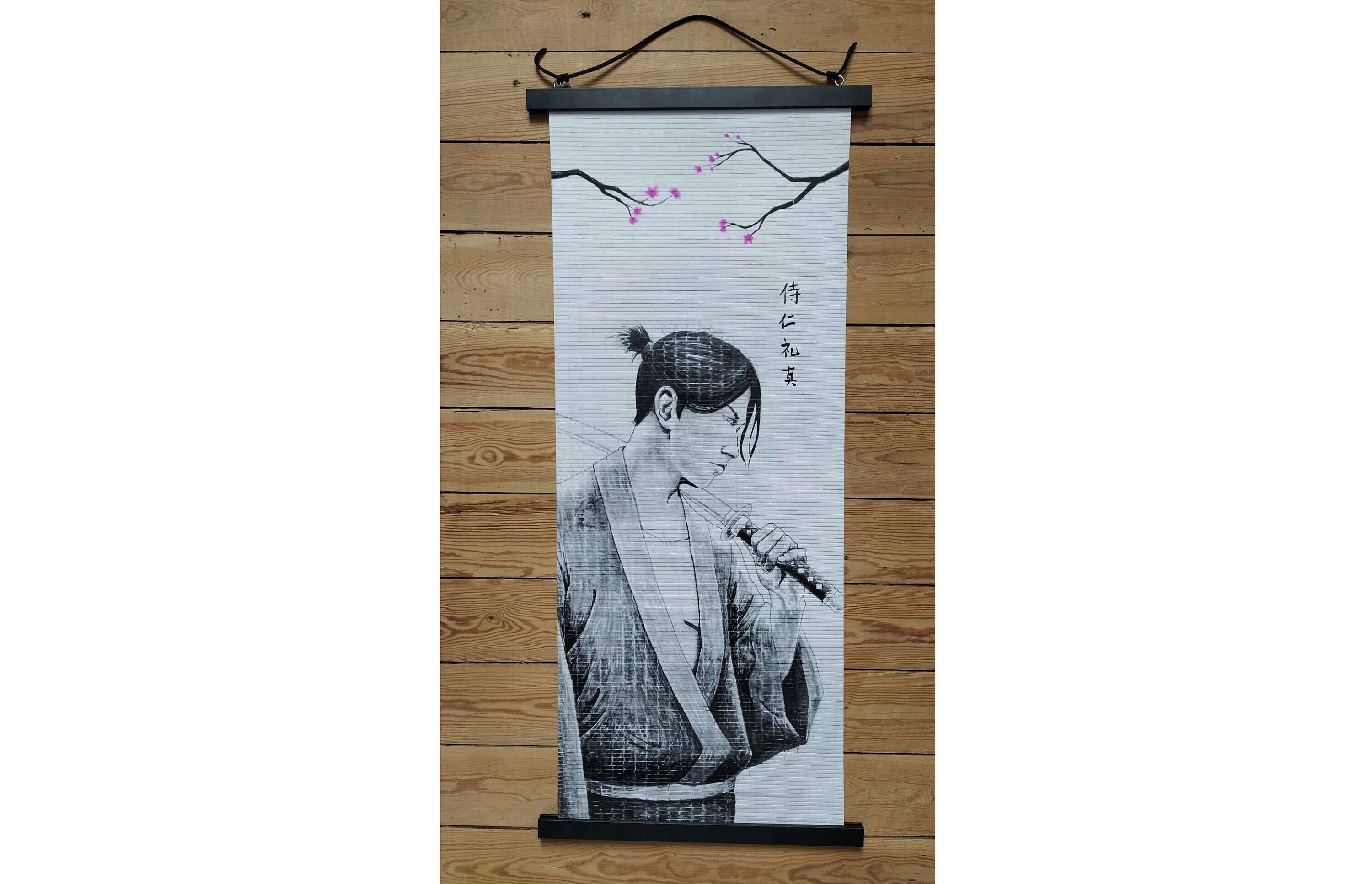 Large Print Style Kakemono "samurai" - Etsy