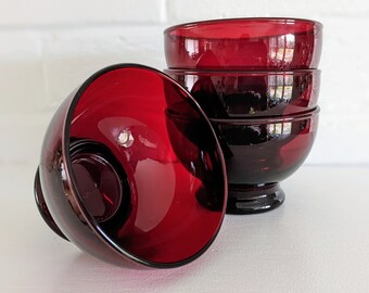 Royal Ruby Red Bowls - Etsy