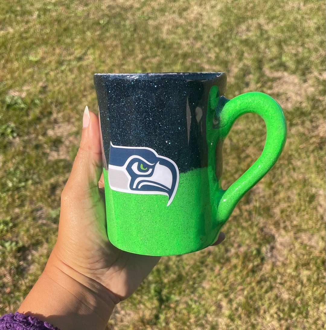 Seahawks 16 Ounce Two-tone Glitter Cup - Etsy