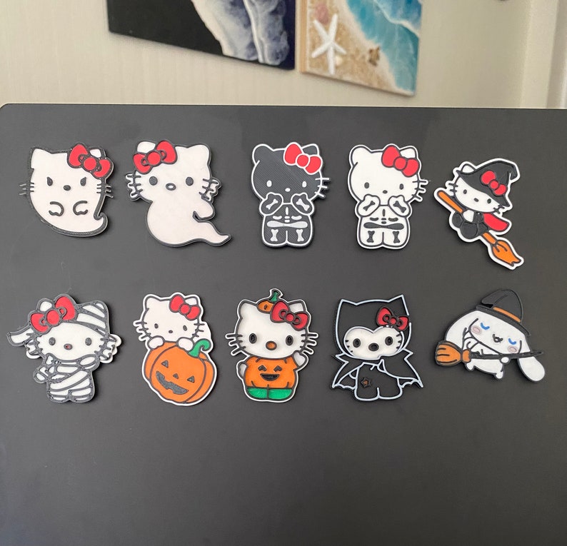 3D Hello Kitty Sanrio Halloween Magnets - Etsy