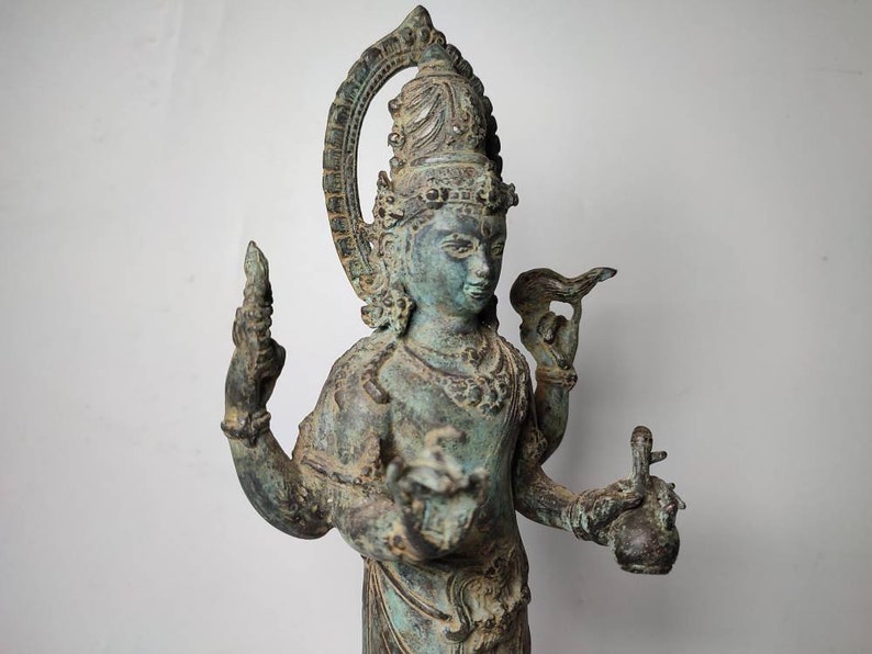 Vishnu God Statue, Vishnu Four Arms Statue, Lord Vishnu, Bronze ...