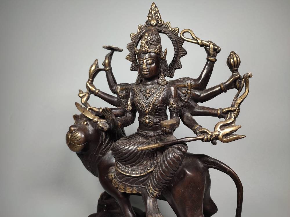 Lord Shiva Statue, Shiva Siting on Lion, Ten Arm Shiva Statue, Shiva ...