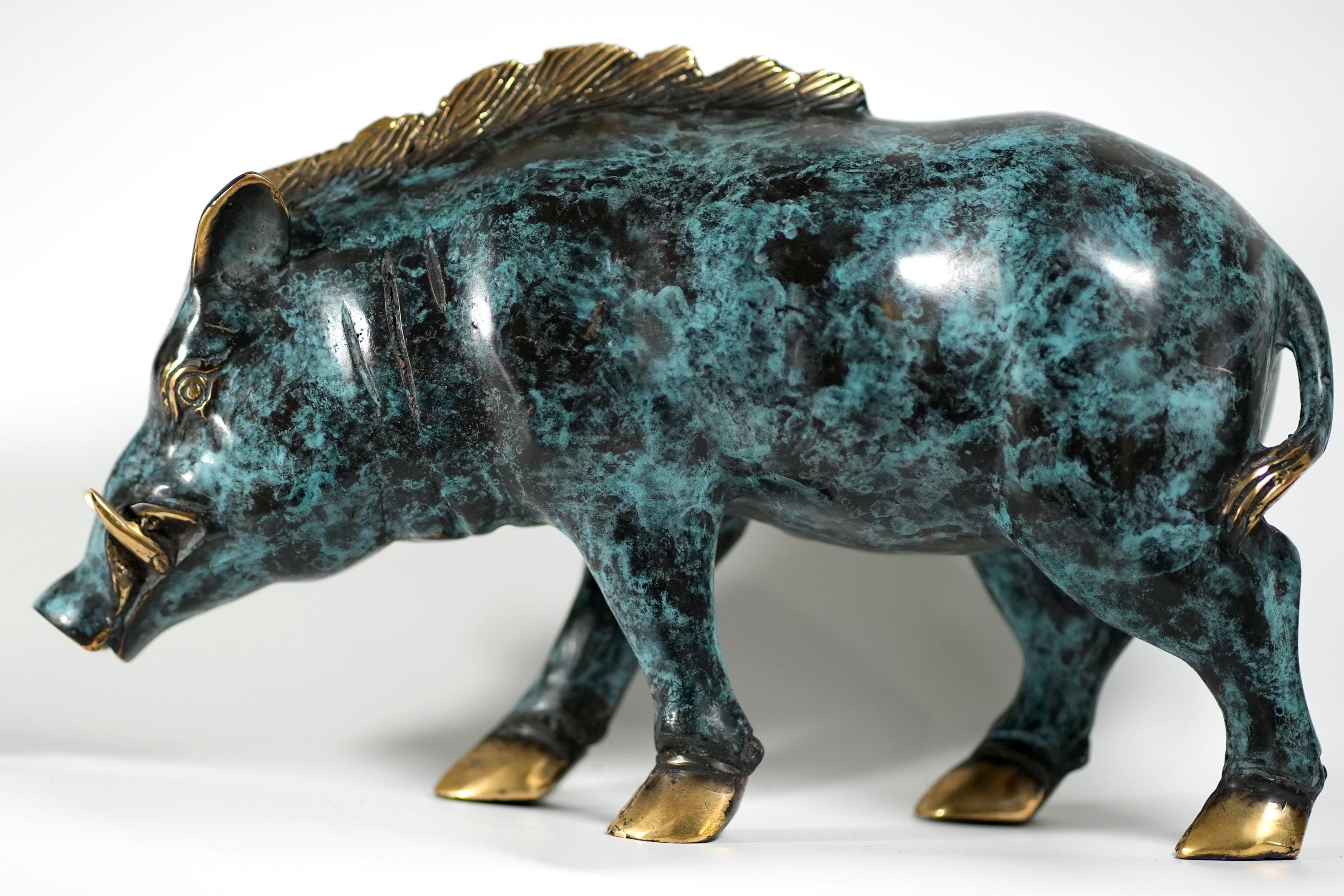 Bronze Wild Boar, Wild Pig, Animal Figurine, Hunter's Collection, Rare ...