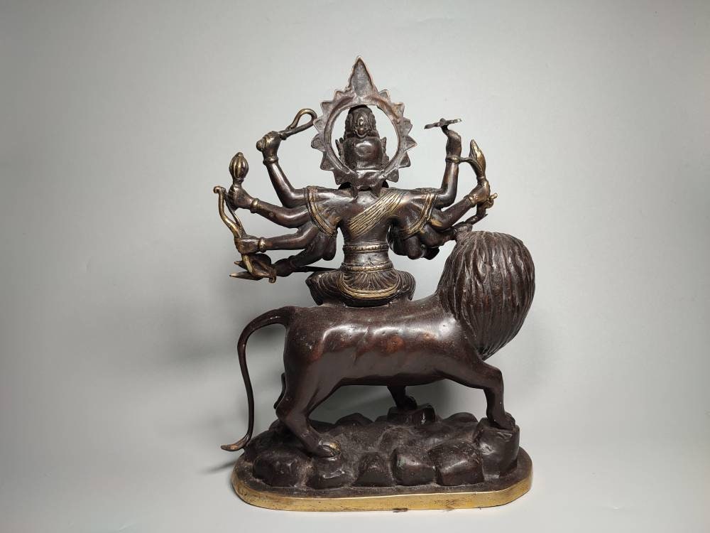 Lord Shiva Statue, Shiva Siting on Lion, Ten Arm Shiva Statue, Shiva ...