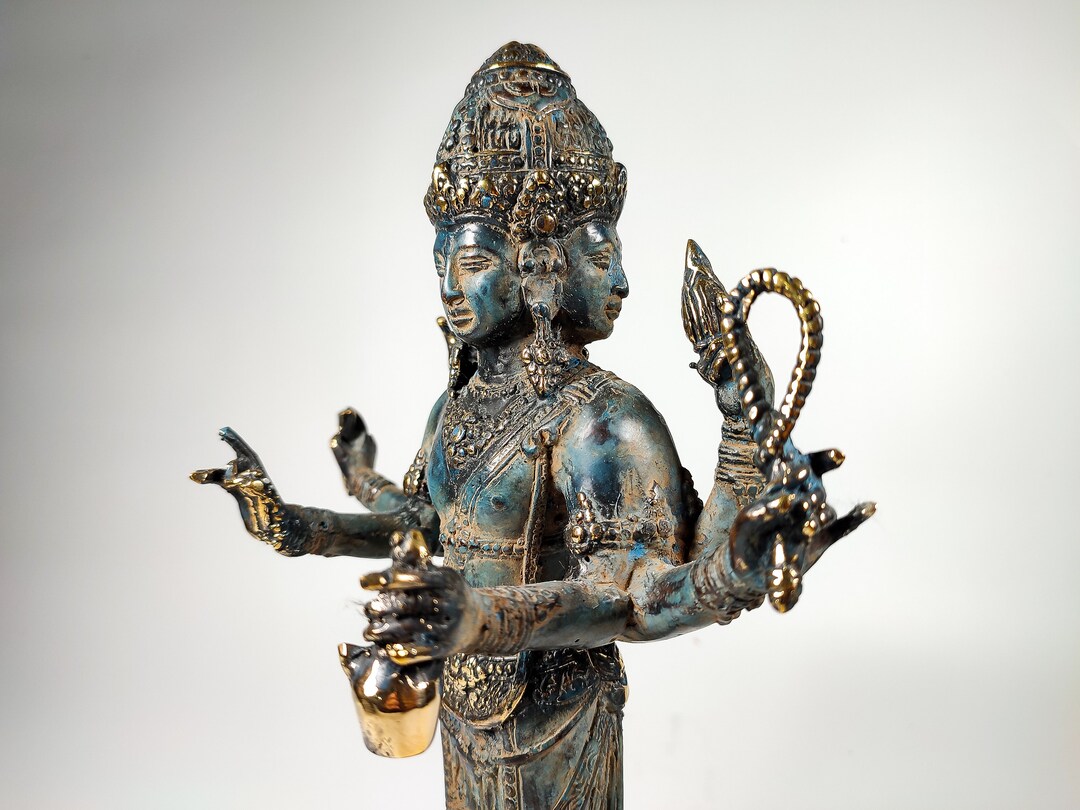 Bronze Brahma Statue, 13.1 Inch, Rare Brahma Statue, Antique Brahma God ...