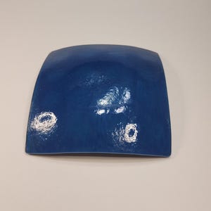 Fused Glass Dish, Steel Blue Reactive Bullseye Glass - Etsy