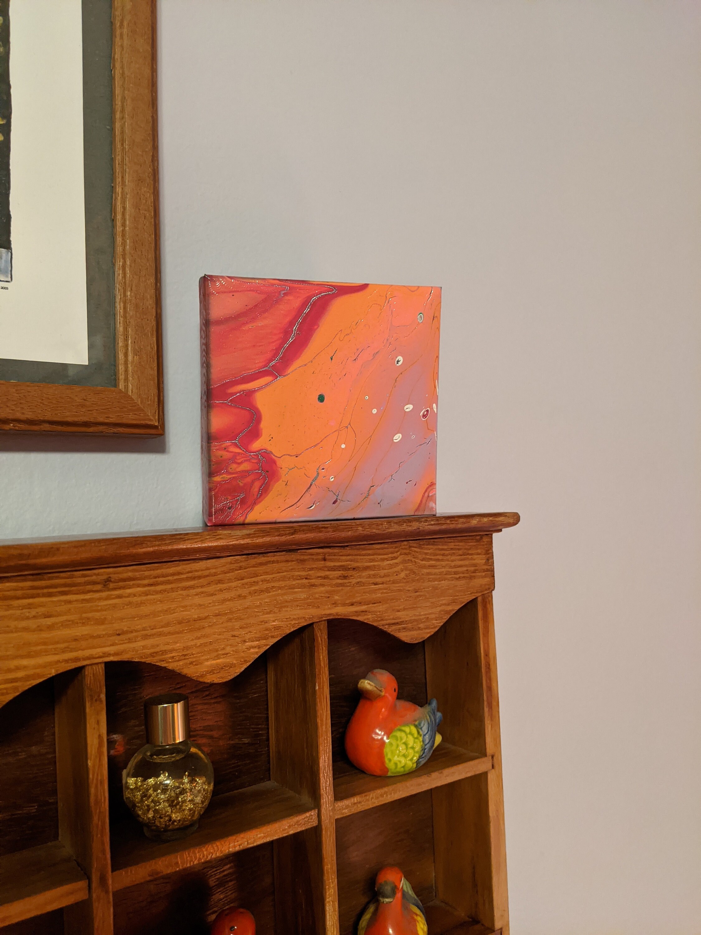 Painted Jewelry Box / Abstract Painted Gift Box / Painted Box Lid ...