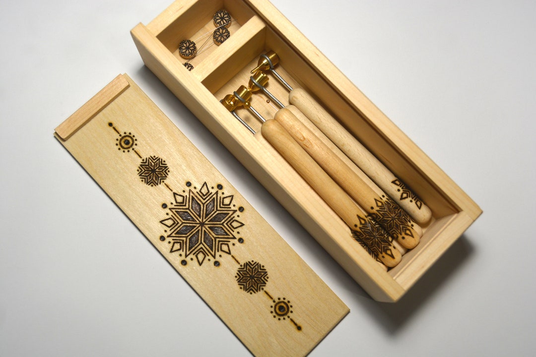 Wooden Box With Kistka Set, Wood Burned Box and Kistkas, Pysanky Kit ...